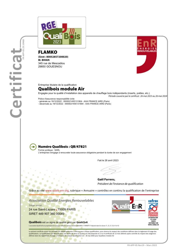 Nos certifications - Flamkö